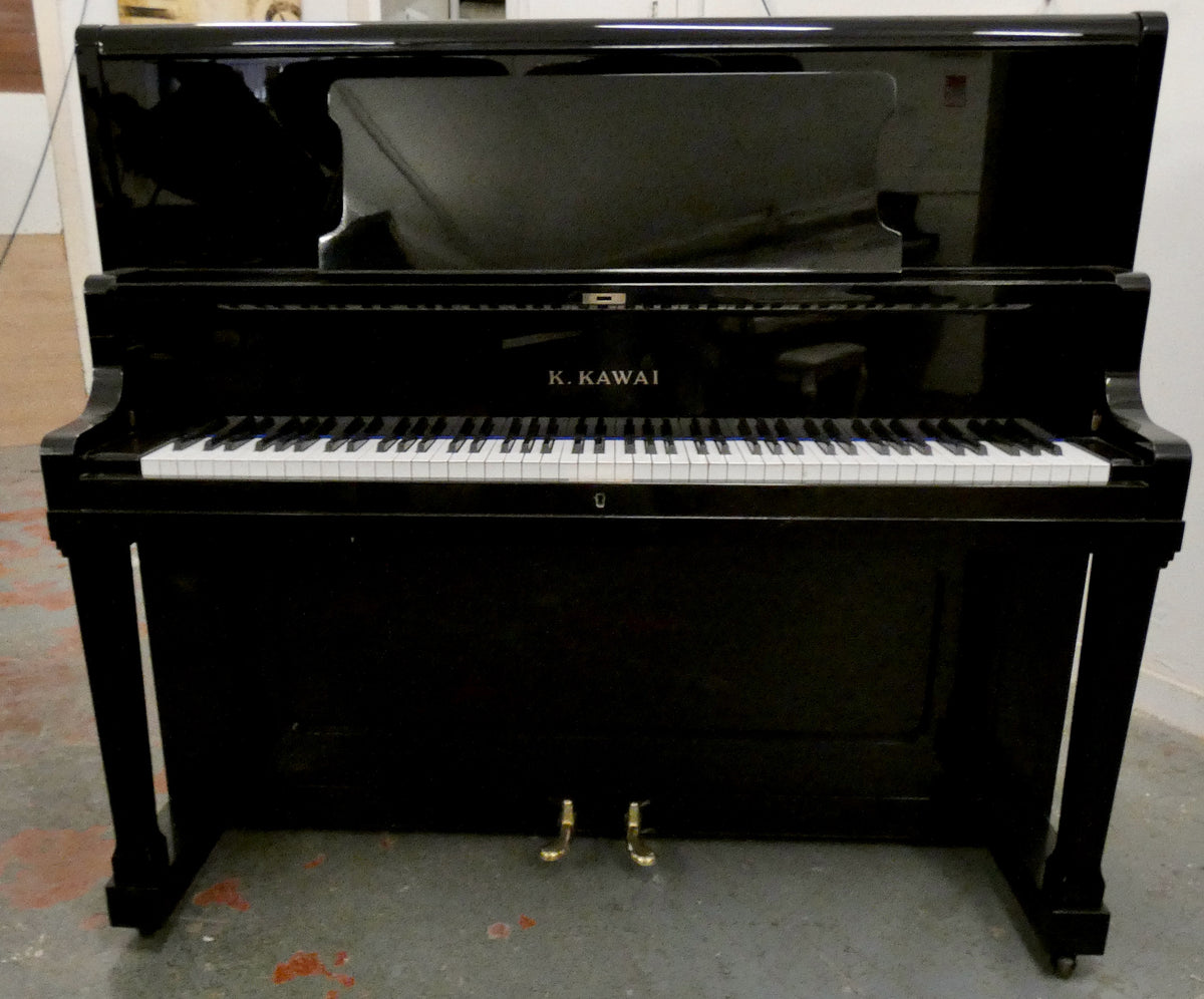 Kawai K48 Upright Piano with Grand Style Front, in Black High Gloss ...