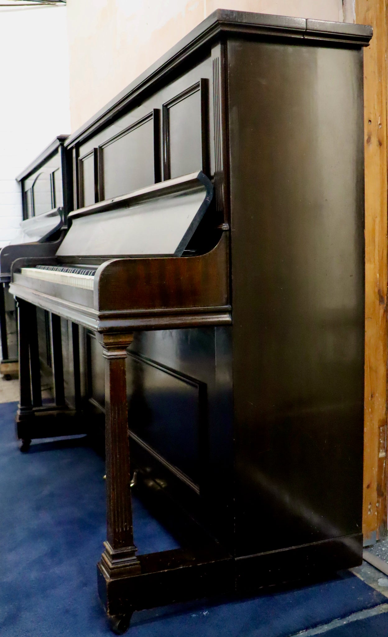 - SOLD - George Rogers London Upright piano in Flame Mahogany ...