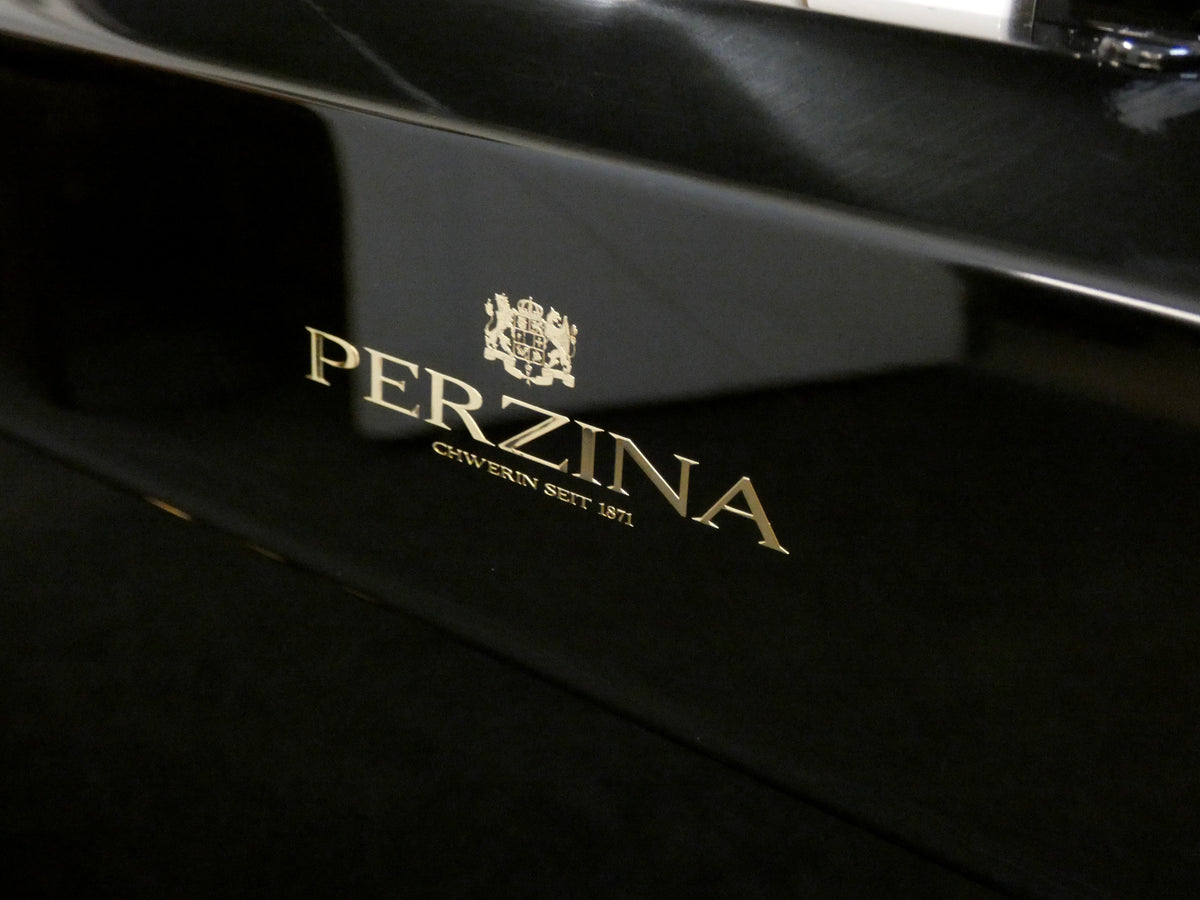 Perzina 122 Konsumat Upright Piano in Black High Gloss – Shackleford Pianos